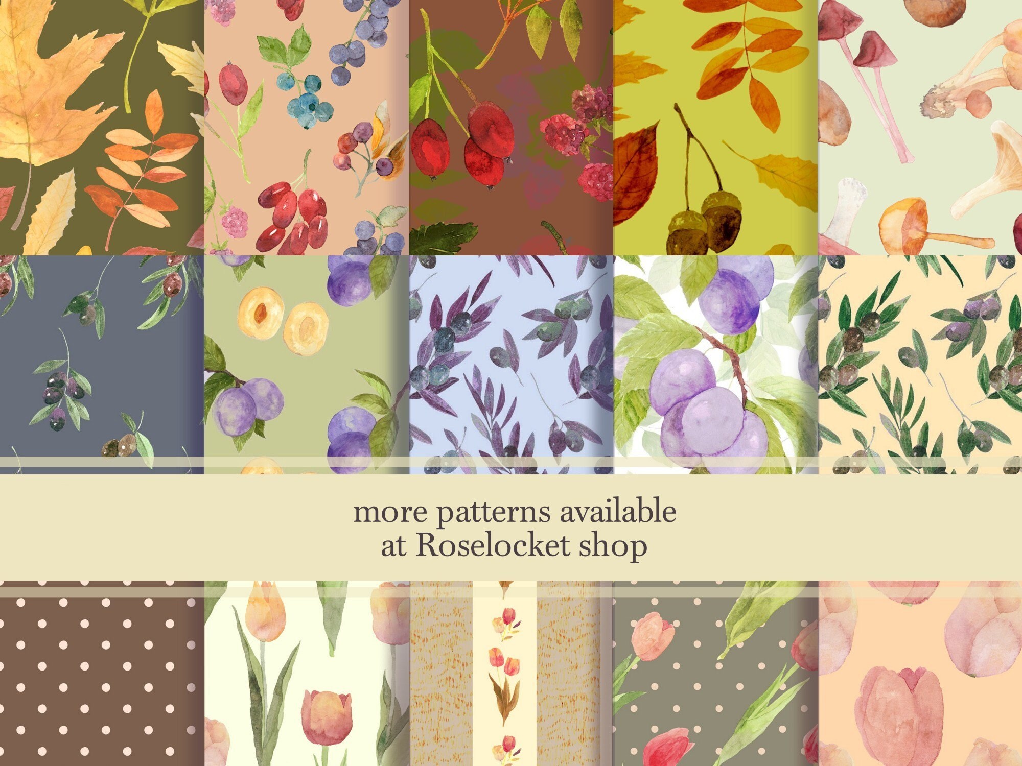 Breakfast and Coffee Digital Paper Repeating Patterns - Etsy