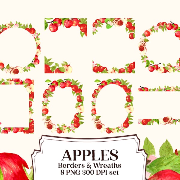 Apple Borders - Etsy