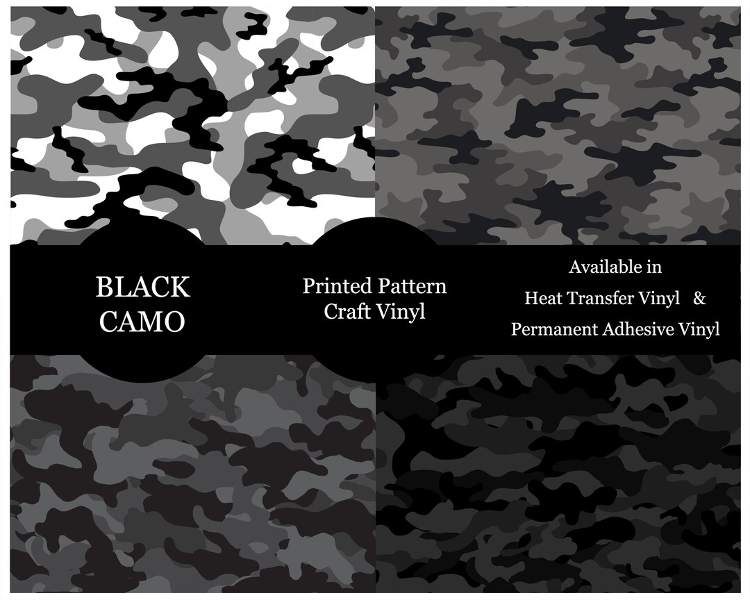 Black Camo Vinyl Oracal 651 Permanent Adhesive Army Camo Vinyl ...