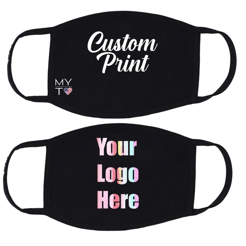 Custom Face Mask Print Logo Text Design Made in USA Double - Etsy