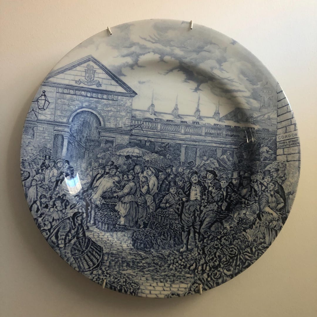 Vintage EIT Blue/white Covent Garden Market Plate. - Etsy