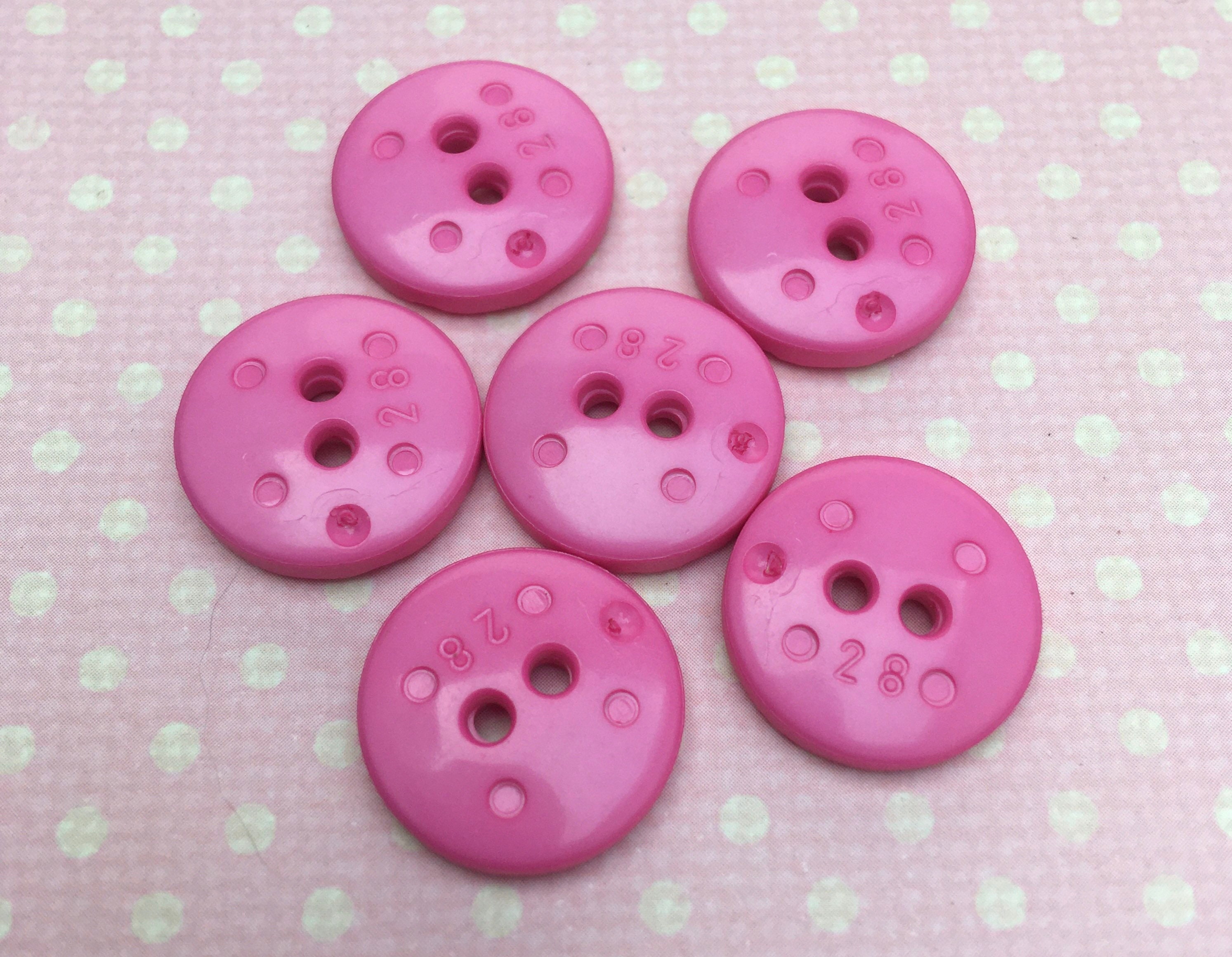 Set of six new vintage pink buttons. 18mm. | Etsy