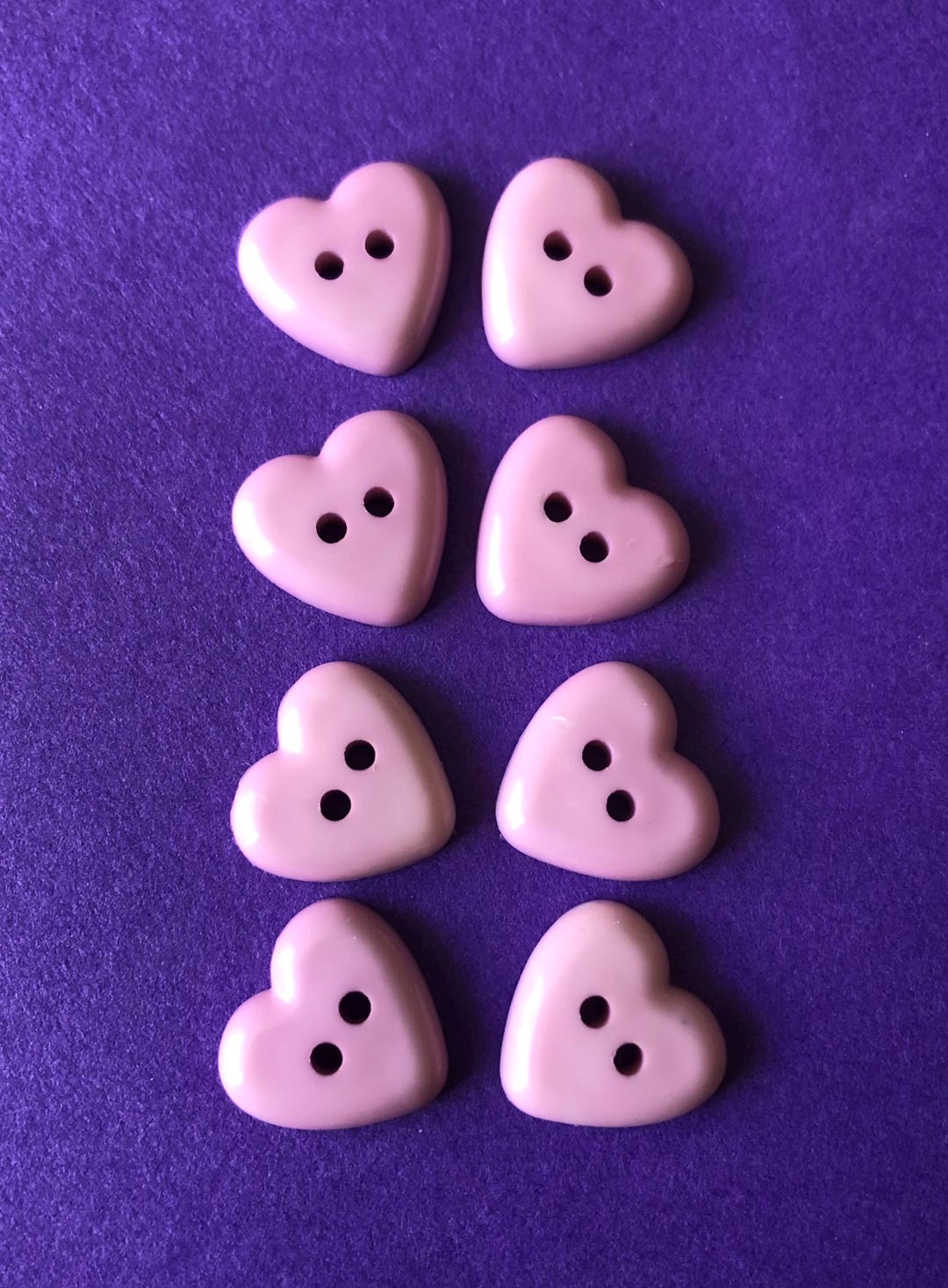 8 X New Vintage Pastel Pink Heart Buttons. 14mm. - Etsy