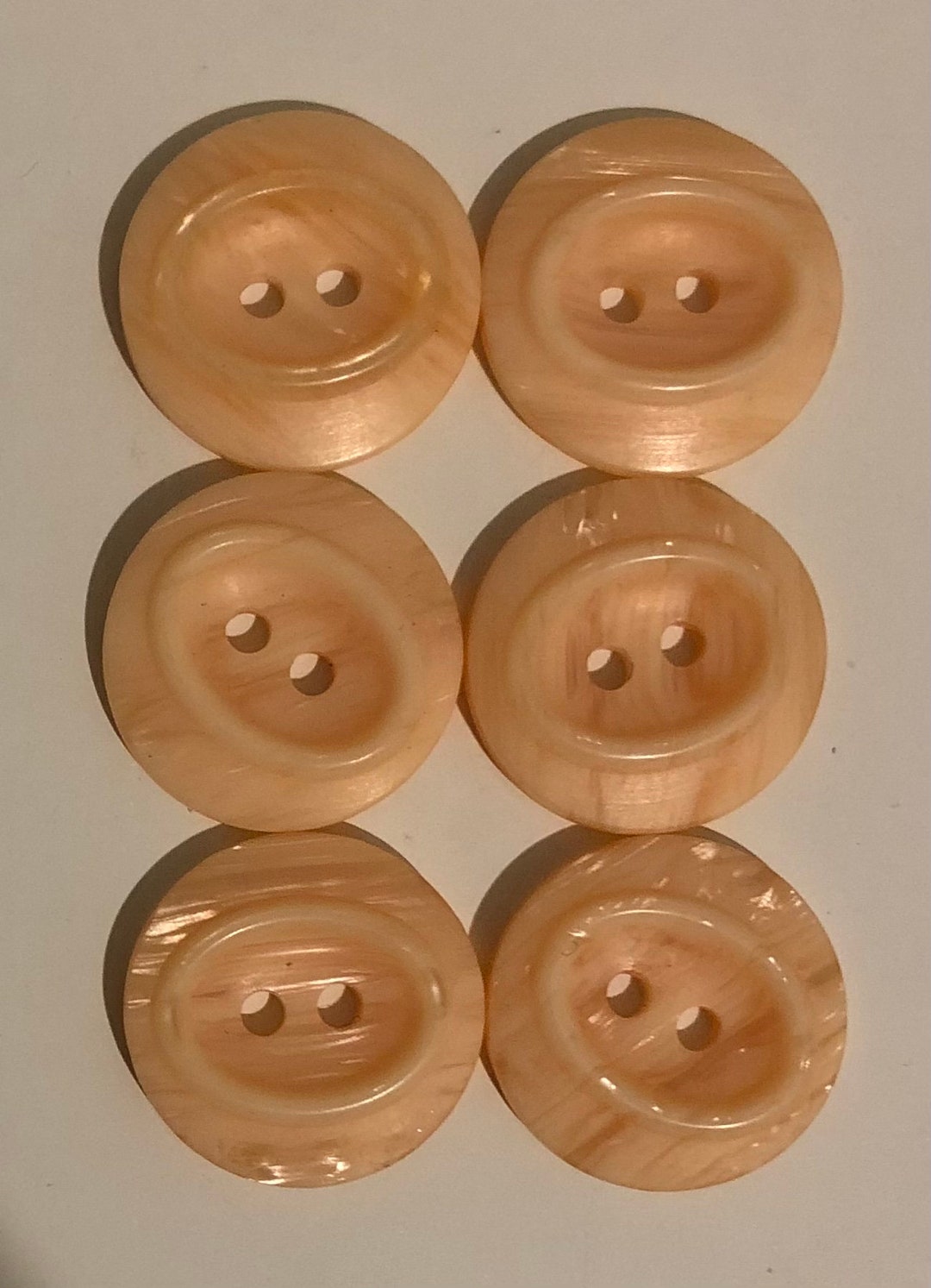 6 X Vintage Mottled Peach Buttons. 19mm. - Etsy