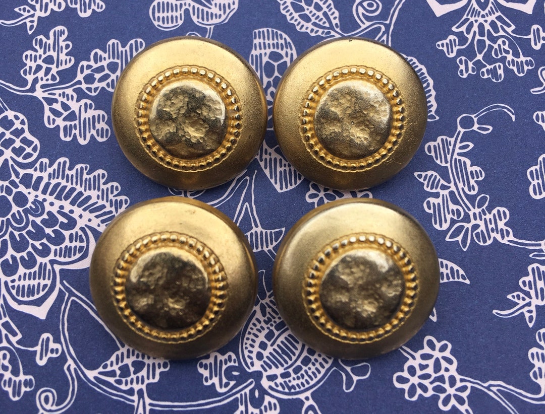 Four Vintage Gold Toned Ring Buttons. 20mm. - Etsy 日本