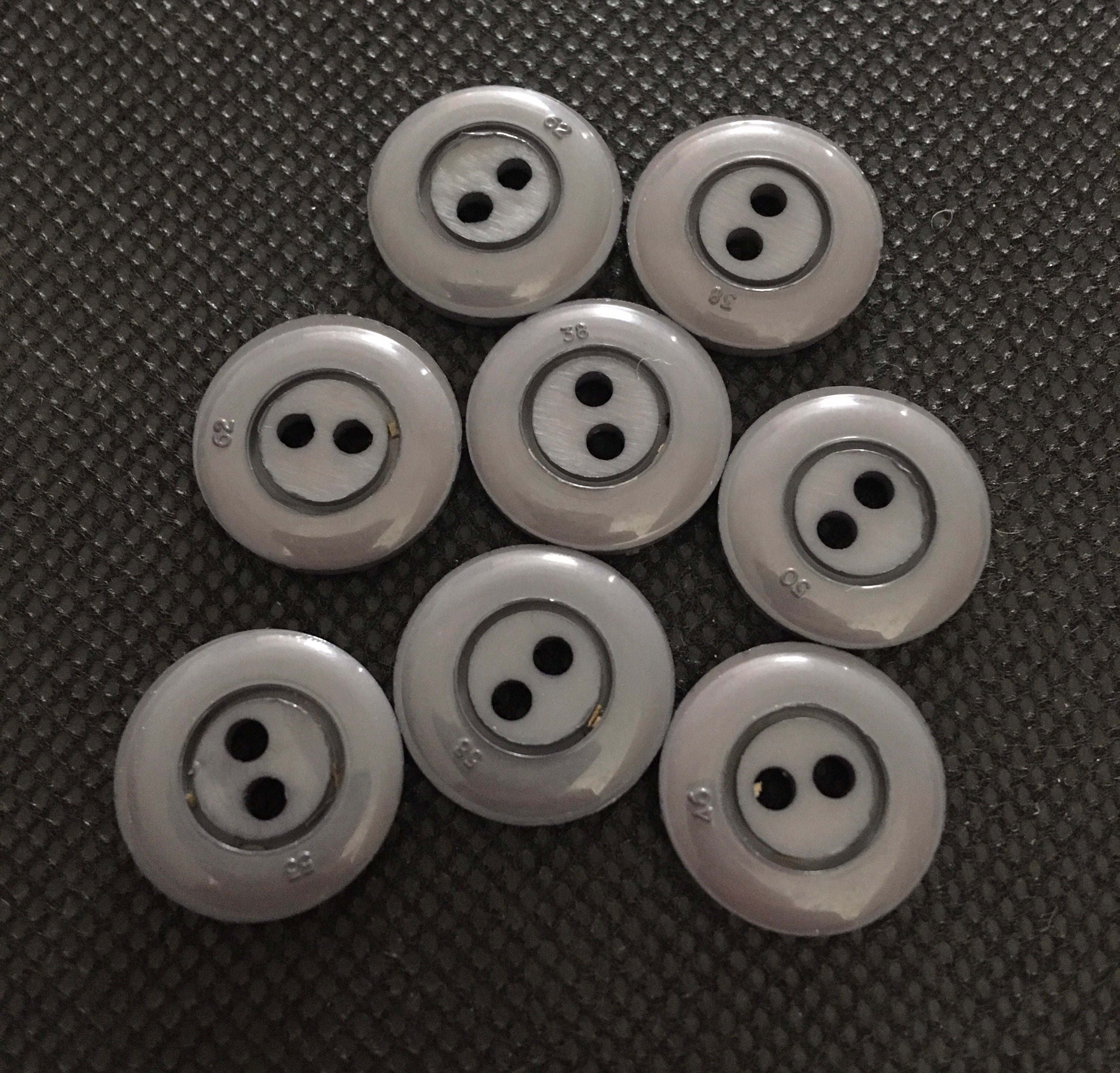 8 x Vintage Grey Plastic Buttons. 16mm. | Etsy