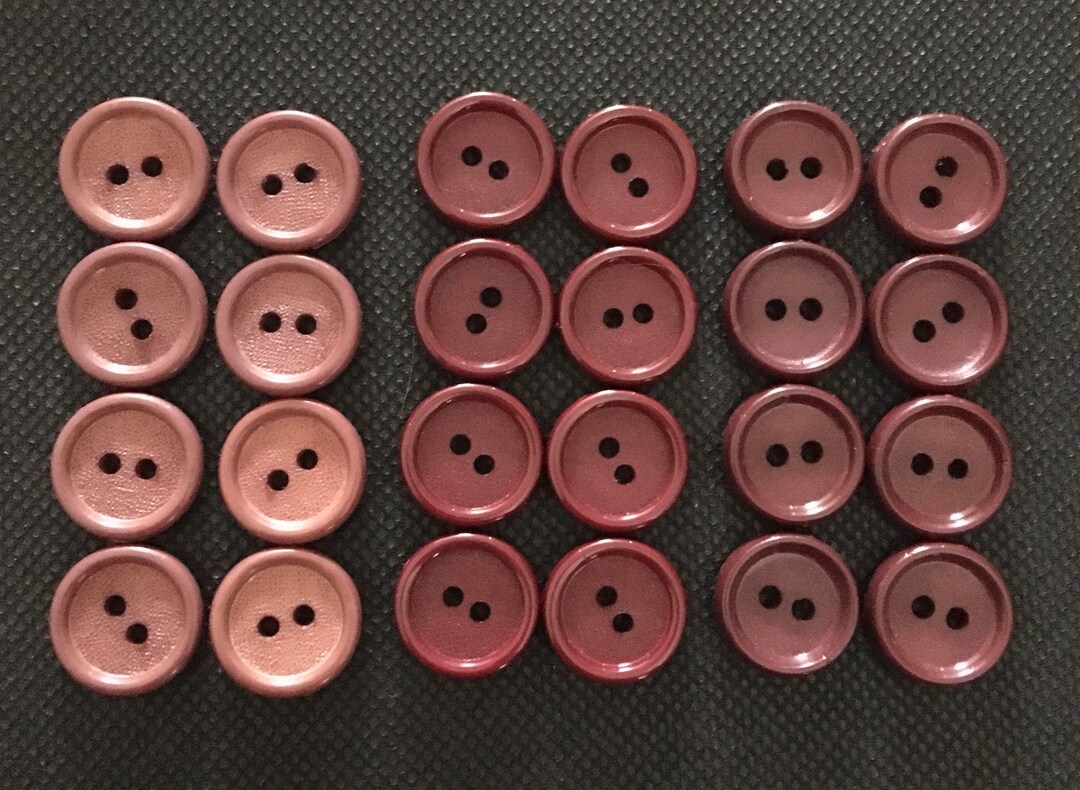 8 X Vintage Various Wine Coloured Plastic Buttons. 16mm. - Etsy