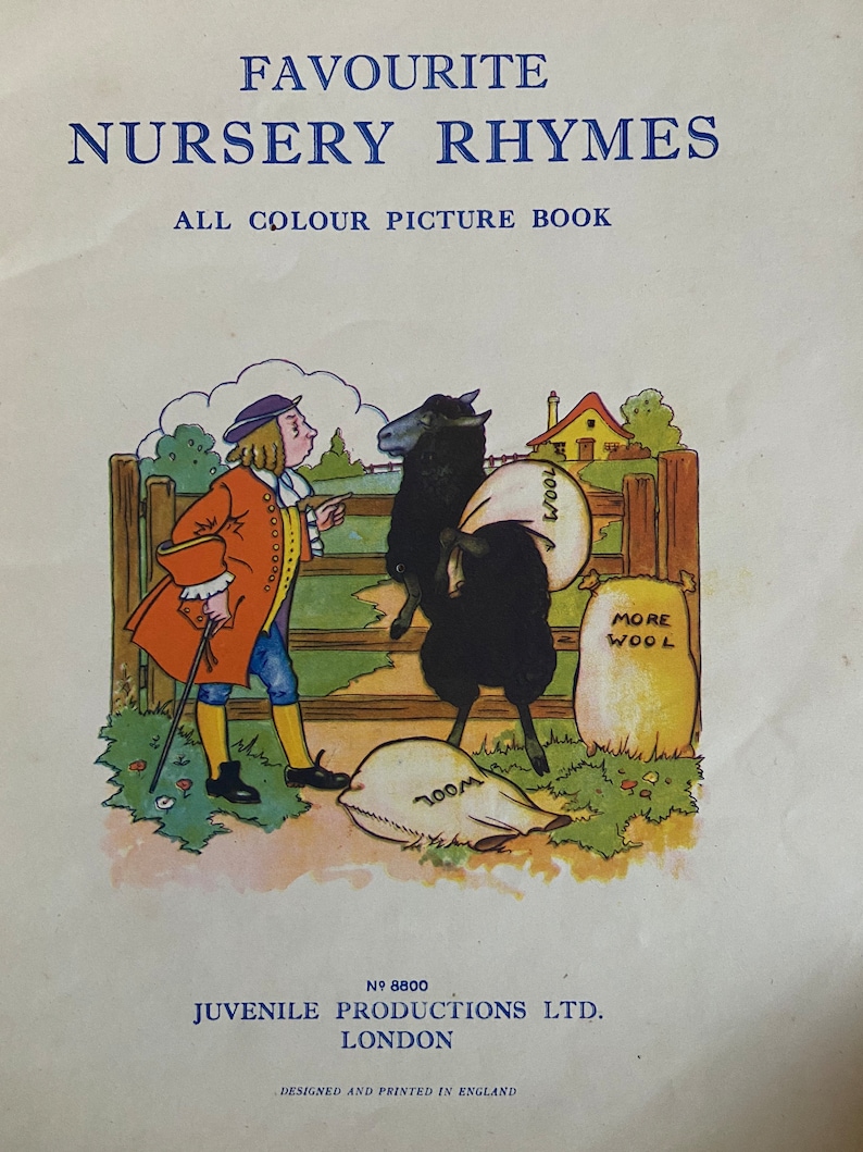 Vintage Favourite Nursery Rhymes All Colour Picture Book. - Etsy