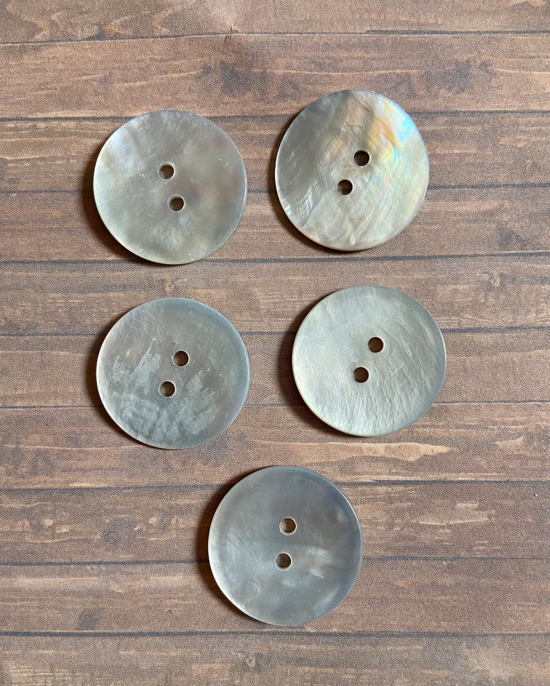 5 X Vintage Mother of Pearl Shell Buttons. 25mm. - Etsy