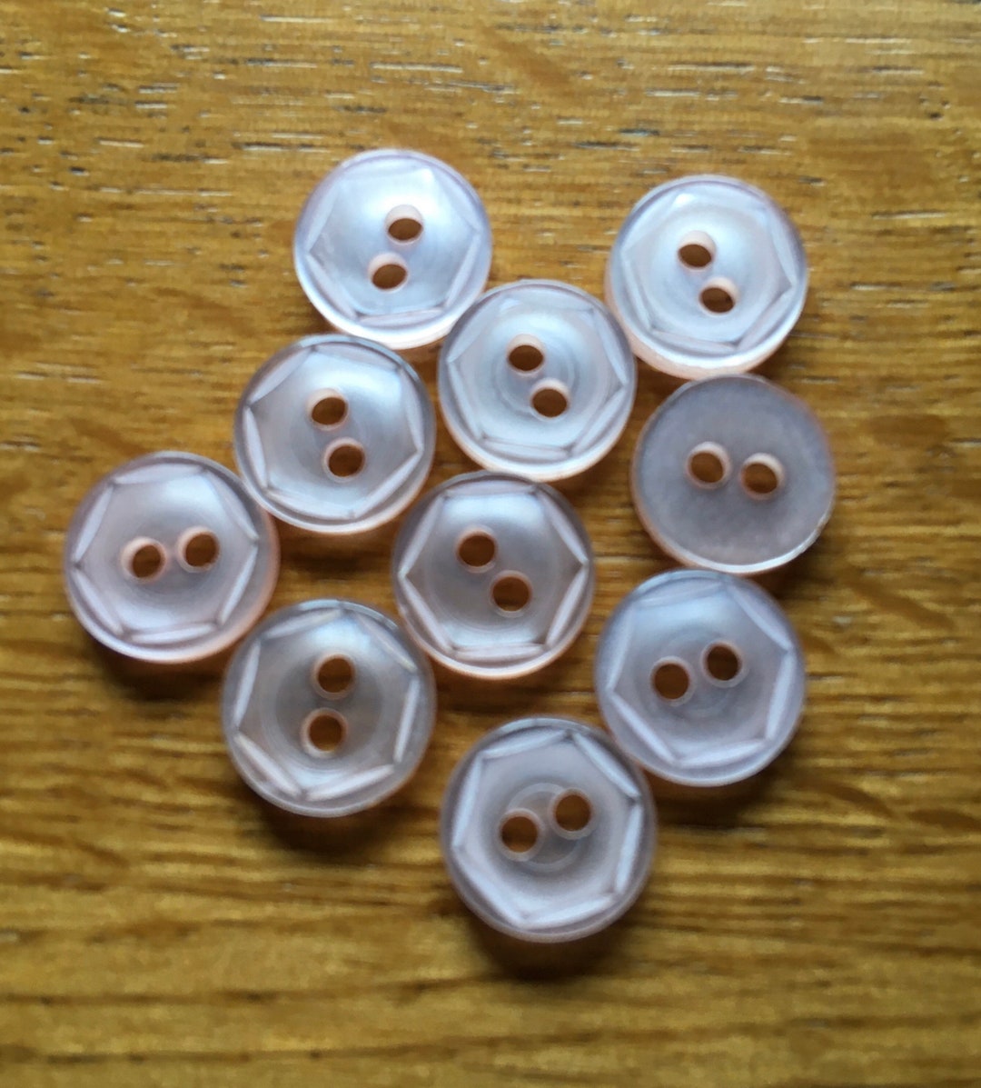 Set of Ten Tiny Peach Buttons. Dolls or Babies Clothes Also Crafting ...