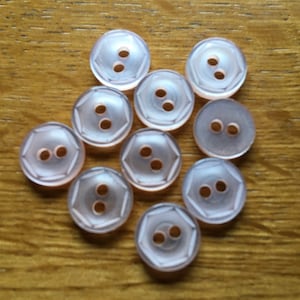 Set of Ten Tiny Peach Buttons. Dolls or Babies Clothes Also Crafting ...