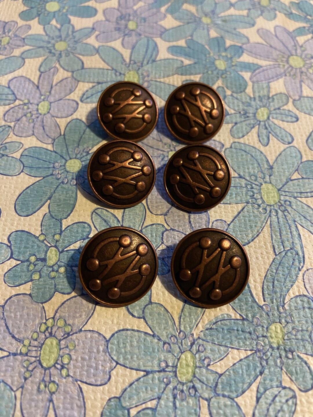 6 X Vintage Metal Criss Cross Buttons. 20mm. - Etsy