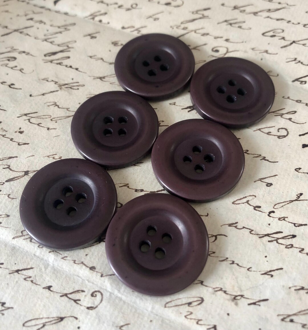 6 X New Vintage Dark Purple Buttons. 25mm - Etsy