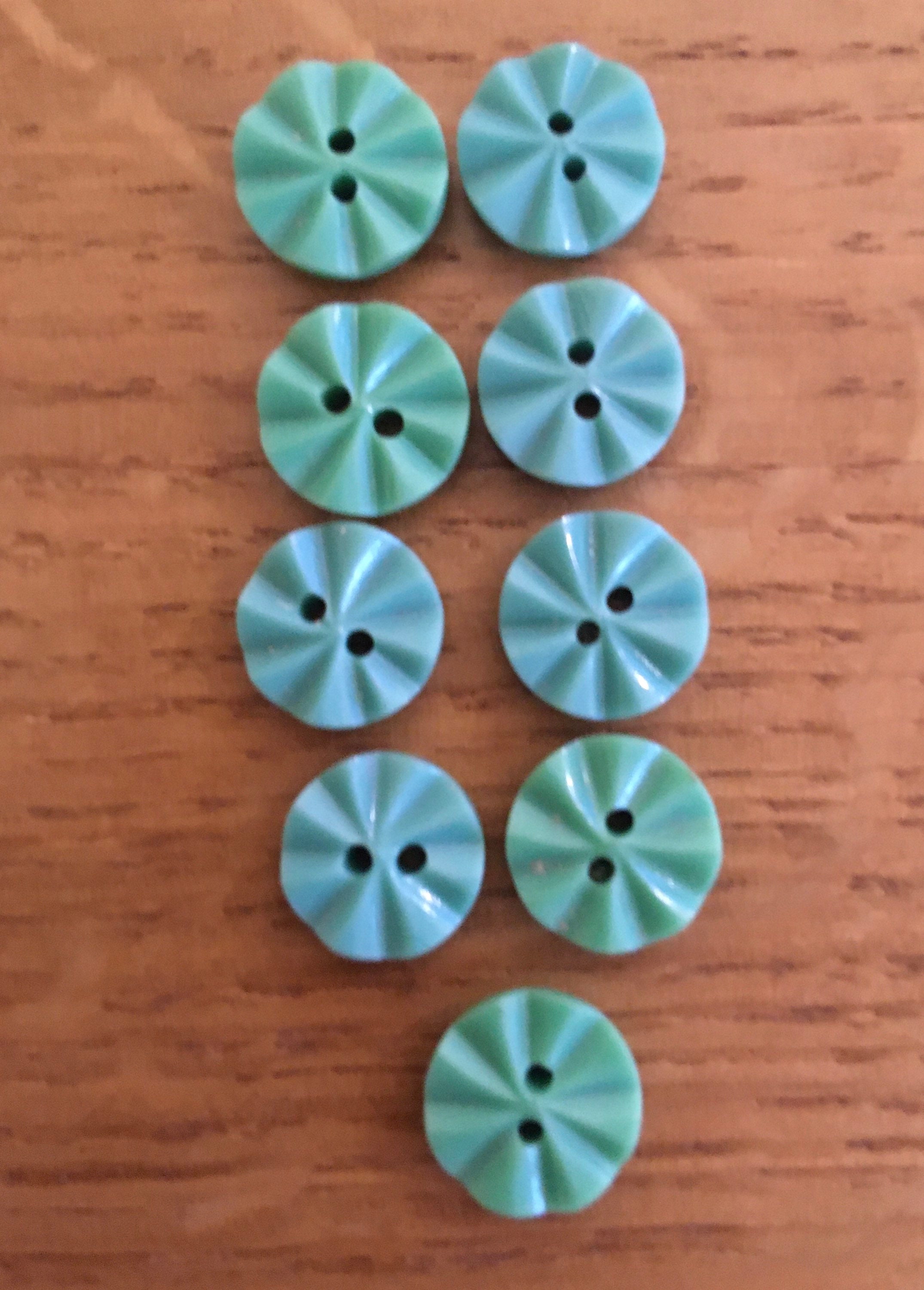 9 x Vintage verde floral look botones. 11mm. | Etsy