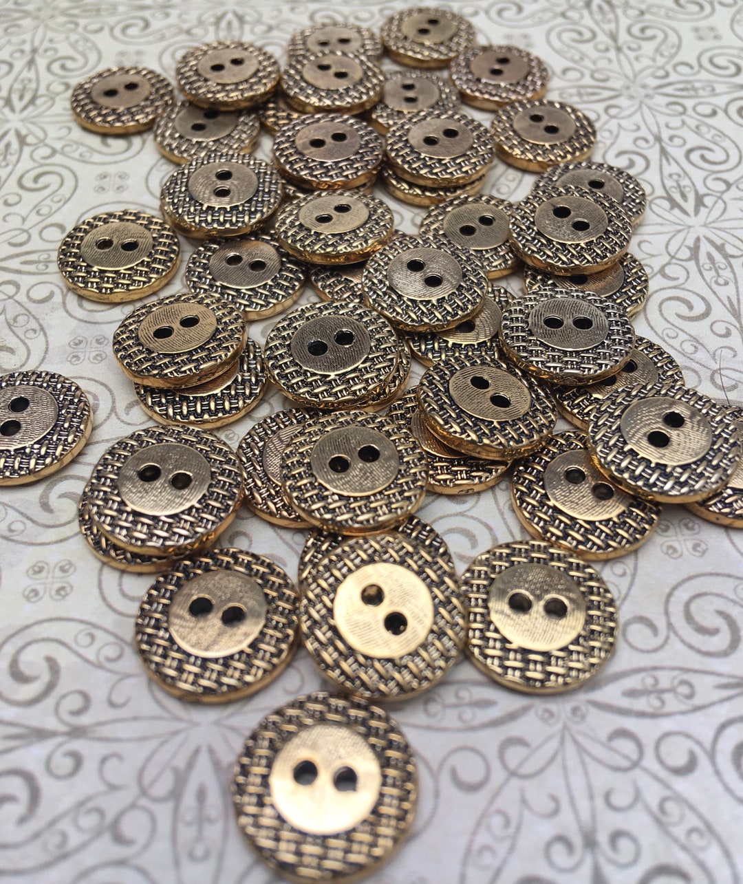 8 X Vintage Gold Toned Plastic Lattice Buttons. 13mm. - Etsy