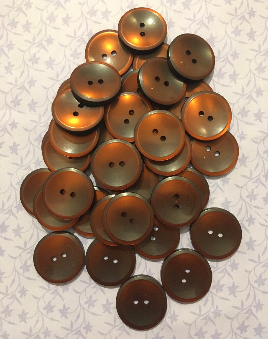 8 X Vintage Copper Pearl Effect Buttons. 23mm. - Etsy
