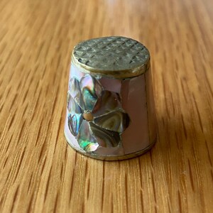 Beautiful Vintage Abelone Shell Floral Silver Toned Thimble. - Etsy