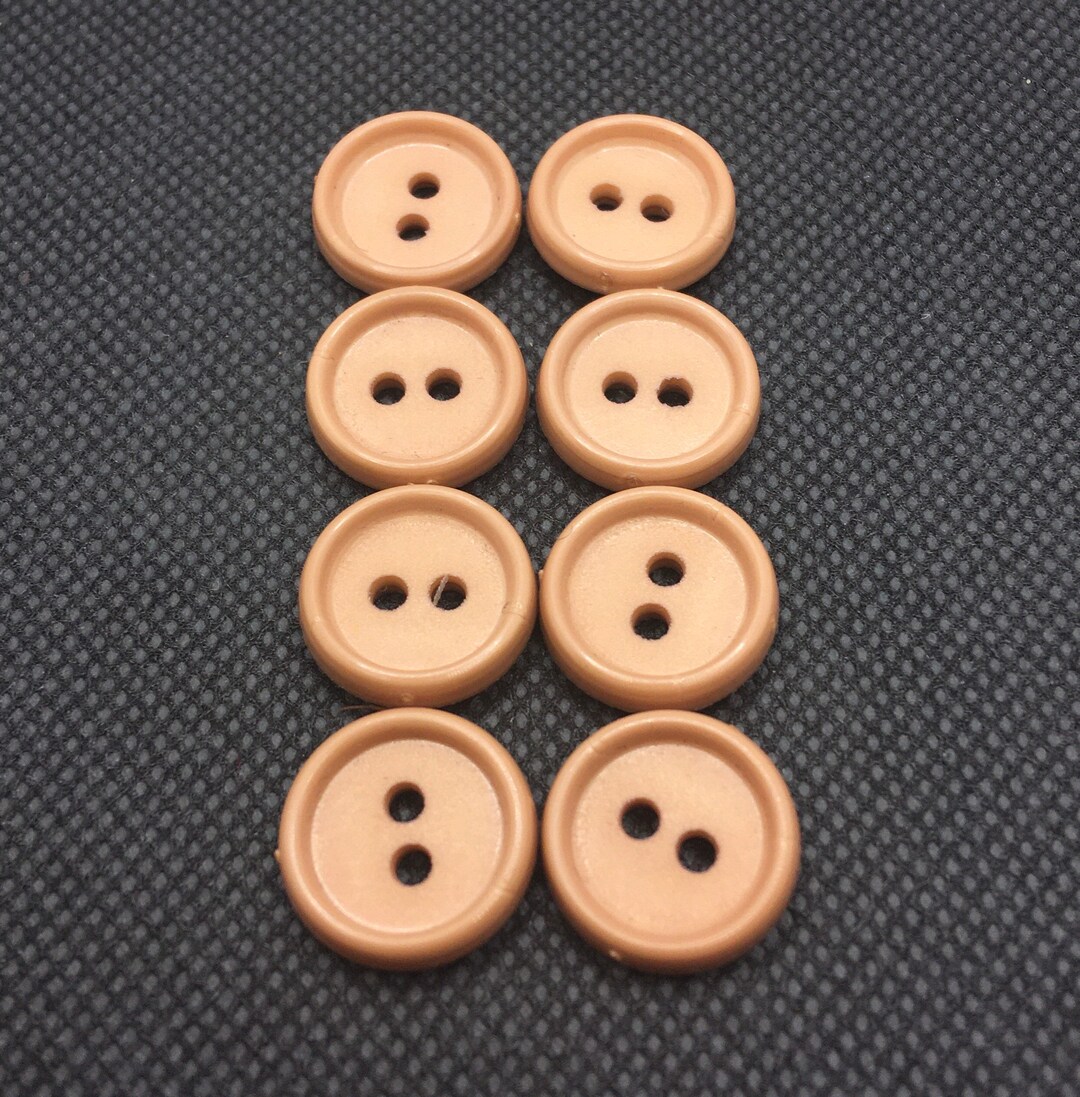 8 X Vintage Light Brown Plastic Buttons. 16mm. - Etsy