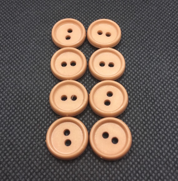 8 X Vintage Light Brown Plastic Buttons. 16mm. | Etsy