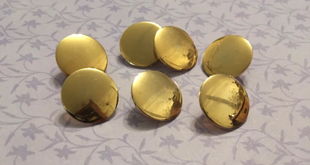 7 X Vintage Gold Toned Metal Buttons. 16mm. - Etsy