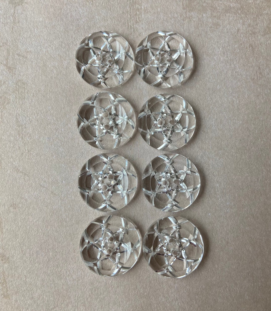 8 X Vintage Clear Silver Star Concave Buttons. 21mm. - Etsy