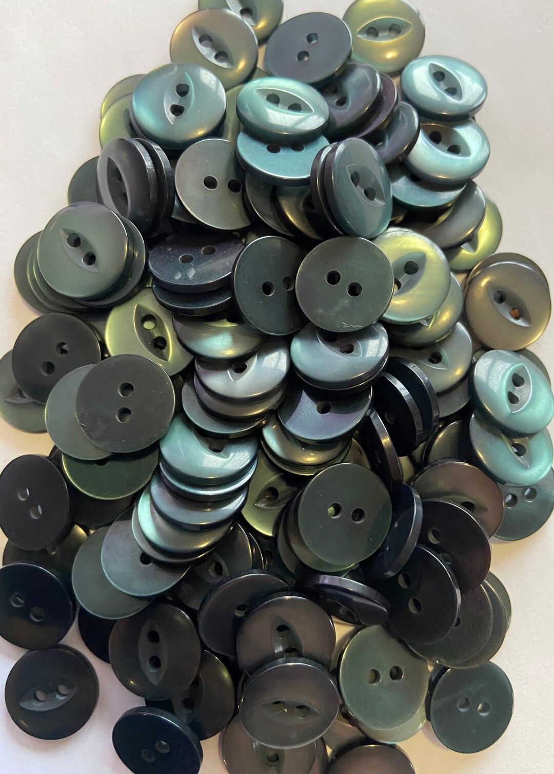 6 X New Dark Green Fish Eye Buttons. 14mm. - Etsy