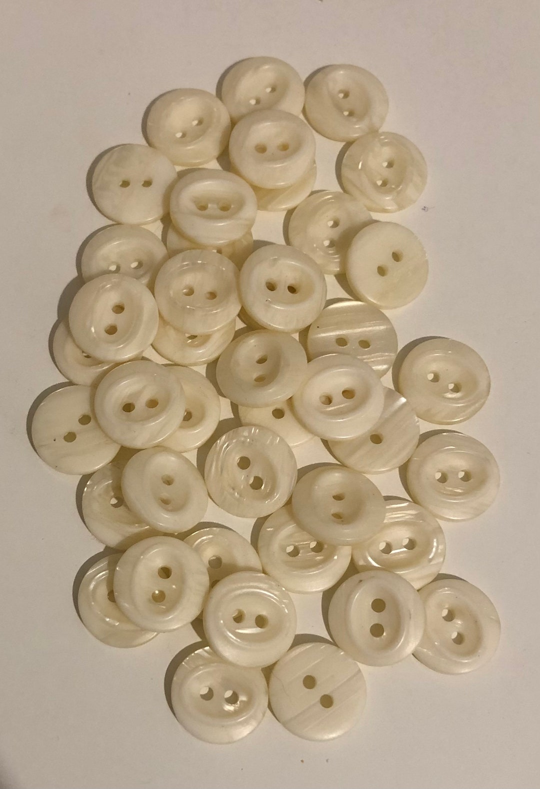 6 X New Vintage Pearl Effect Cream Buttons. 15mm. - Etsy