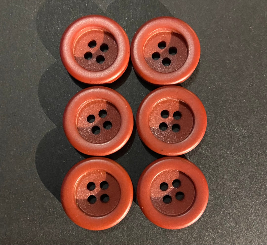 6 X Vintage Burgundy Red Buttons. 18mm. - Etsy