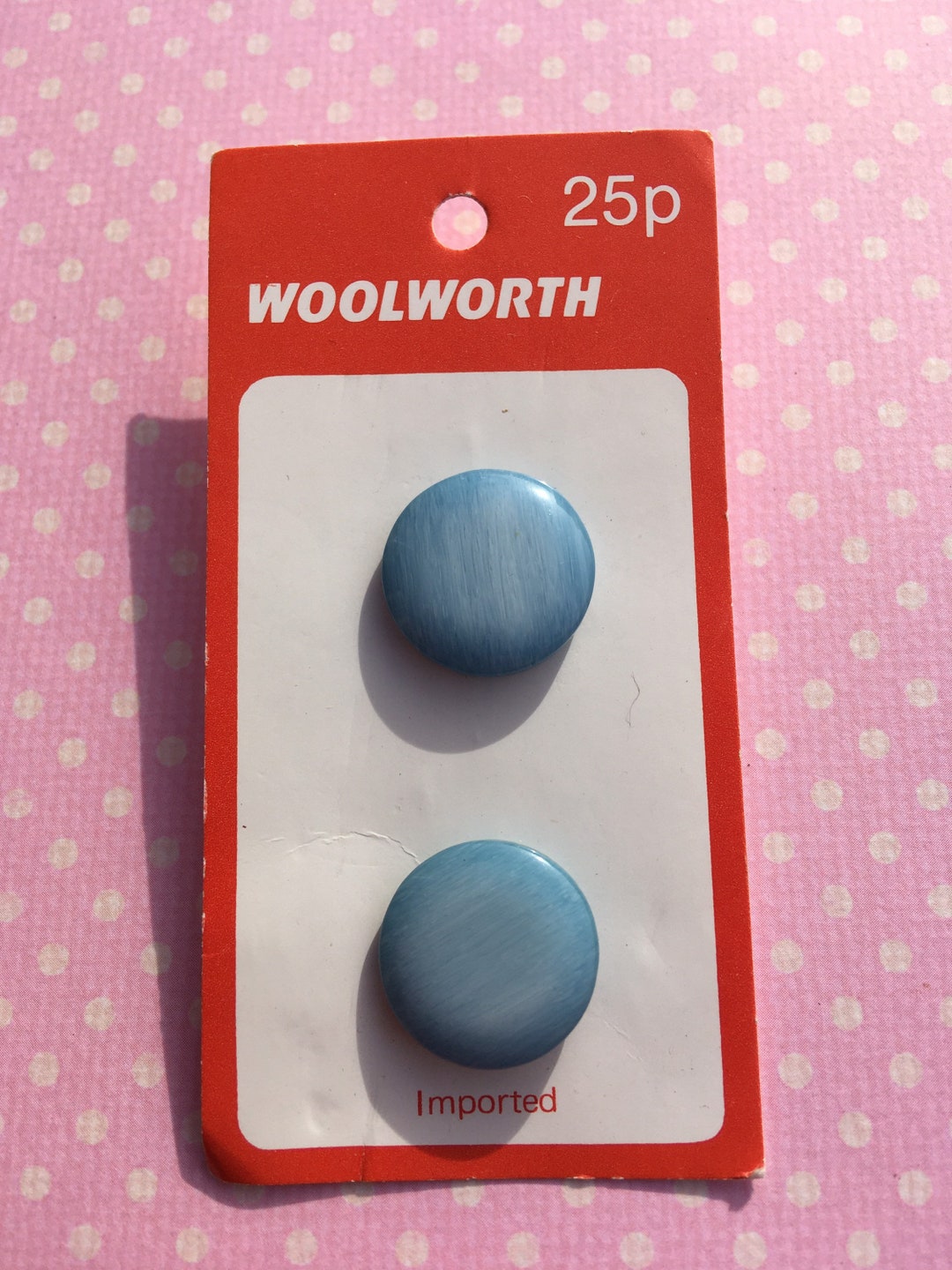 Vintage Sky Blue Woolworth Buttons. 18mm. - Etsy