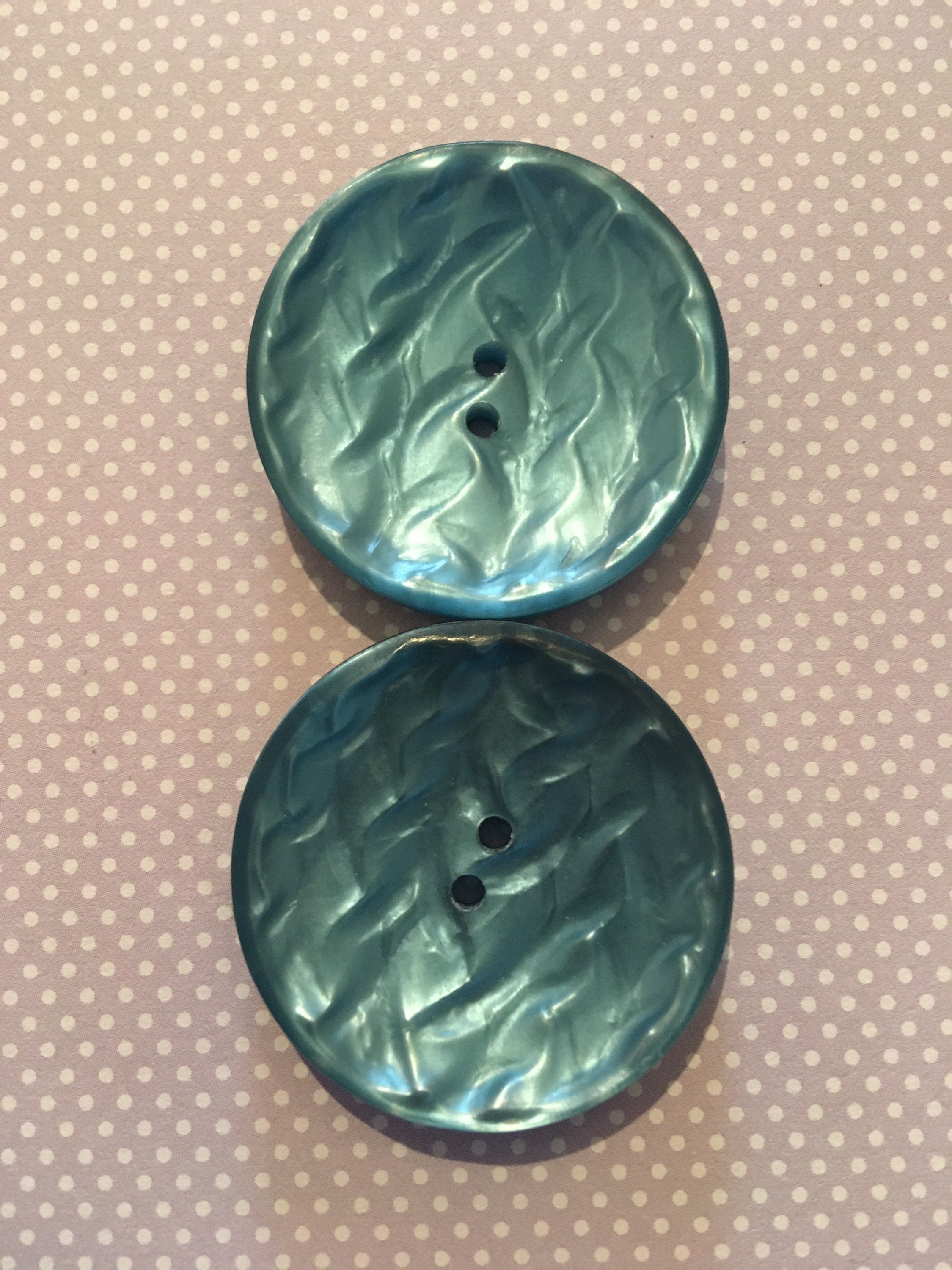 Two Vintage Turquoise Wave Effect Buttons. 34mm. - Etsy UK