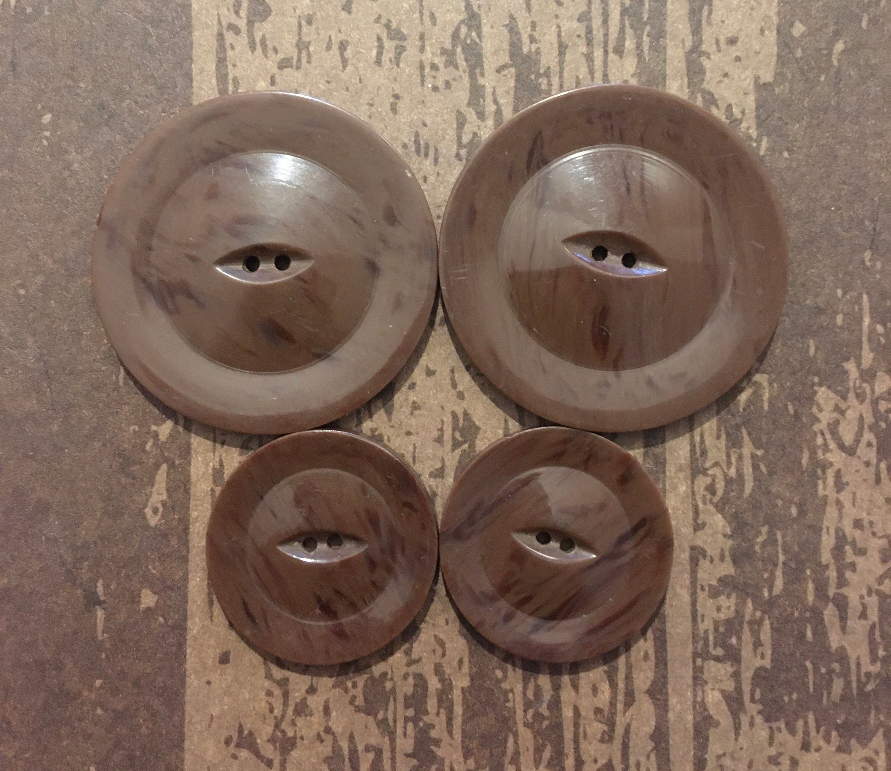 4 x Vintage Brown Art Deco Buttons. 37mm & 25mm. | Etsy