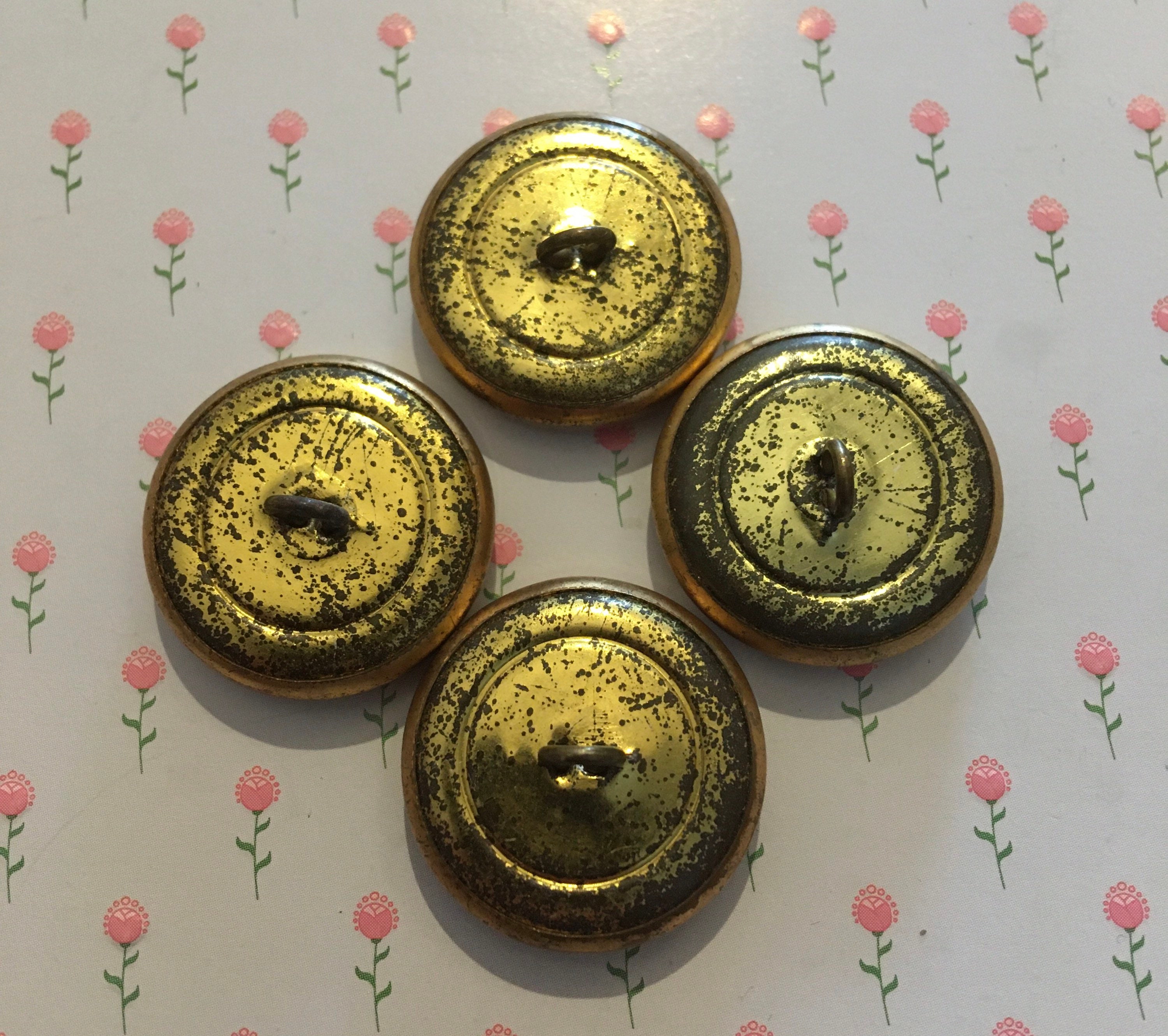 4 X Vintage Gold Toned Ship Buttons. 23mm. | Etsy