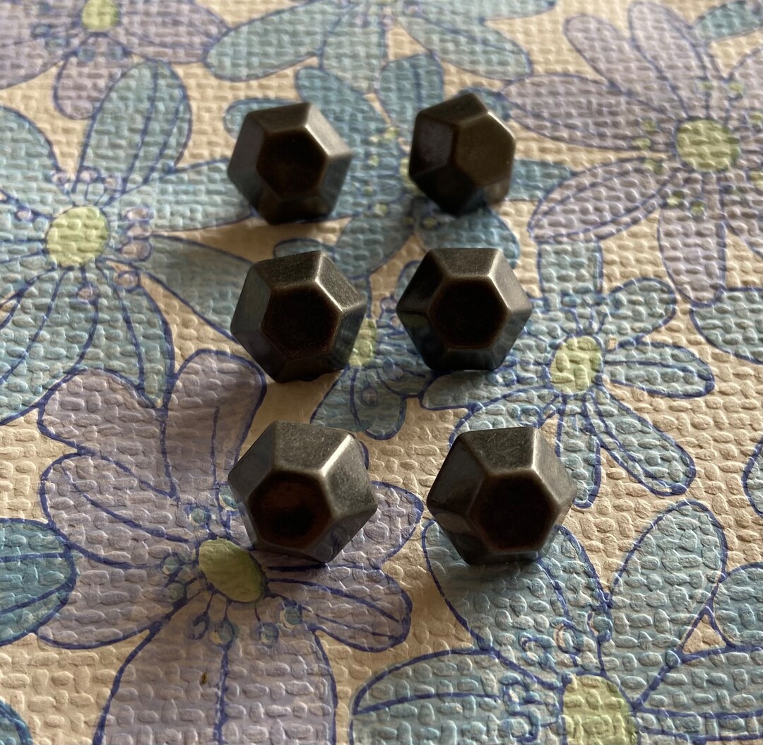 5 X New Plastic Pewter Sold Hexagon Buttons. 11mm. - Etsy