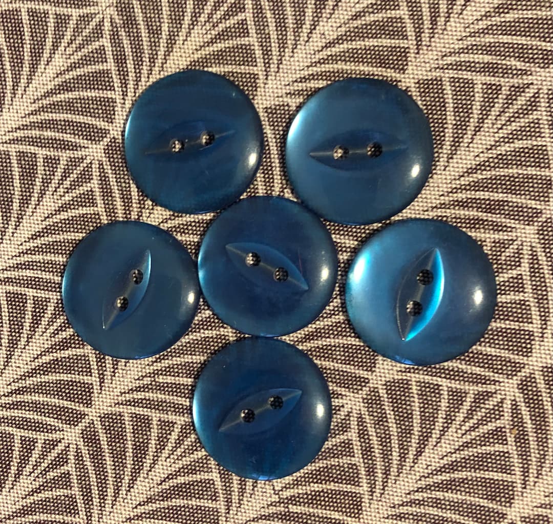 6 X Vintage Midnight Blue Fish Eye Buttons. 23mm - Etsy