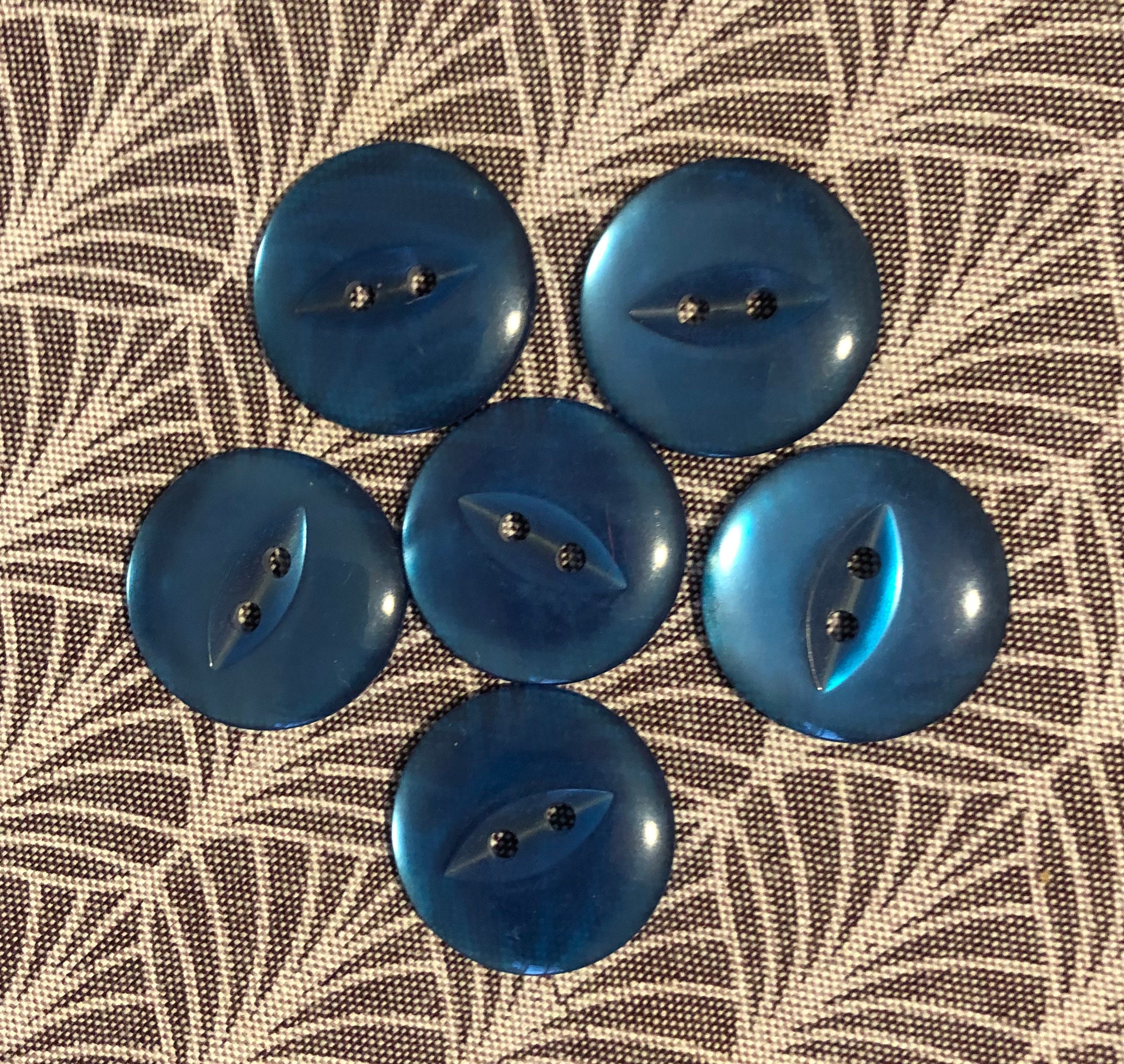 6 X Vintage Midnight Blue Fish Eye Buttons. 23mm - Etsy
