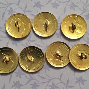 7 X Vintage Gold Toned Metal Buttons. 16mm. - Etsy