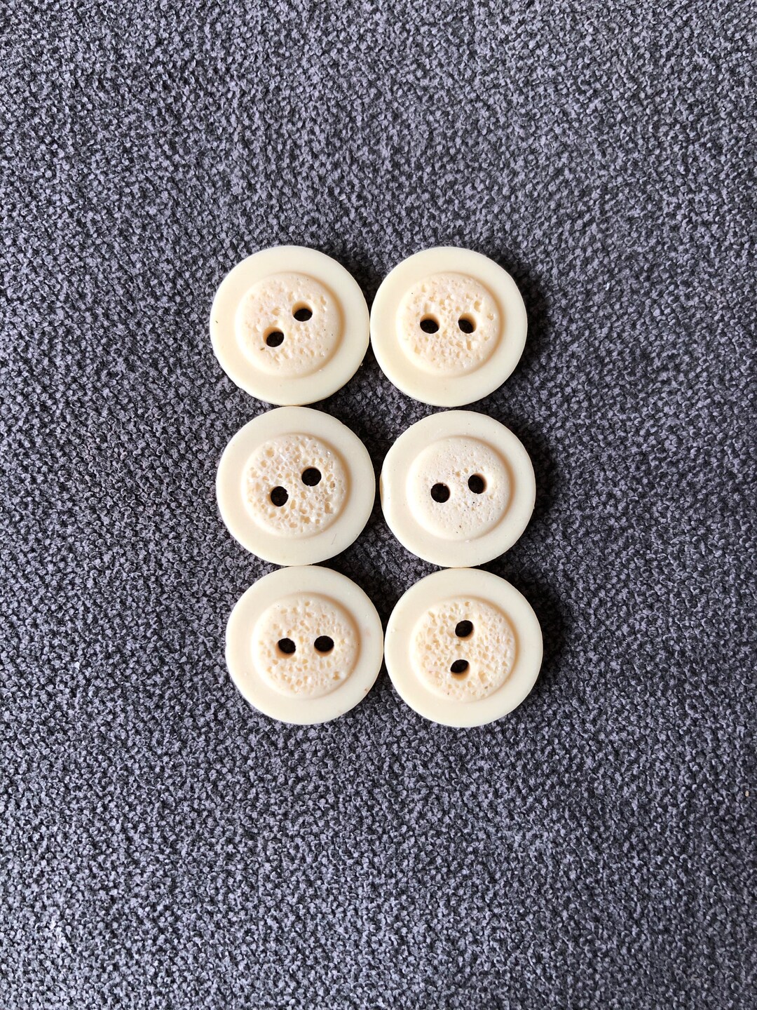 6 X New Vintage Cream Rustic Centre Buttons. 16mm - Etsy