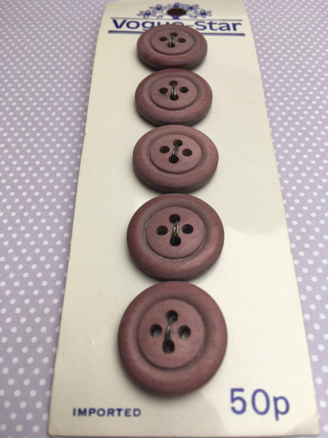 Vintage Vogue Star Pale Burgundy Buttons. 19mm. - Etsy