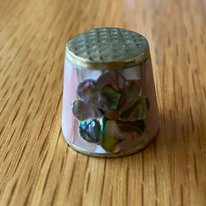 Beautiful Vintage Abelone Shell Floral Silver Toned Thimble. - Etsy