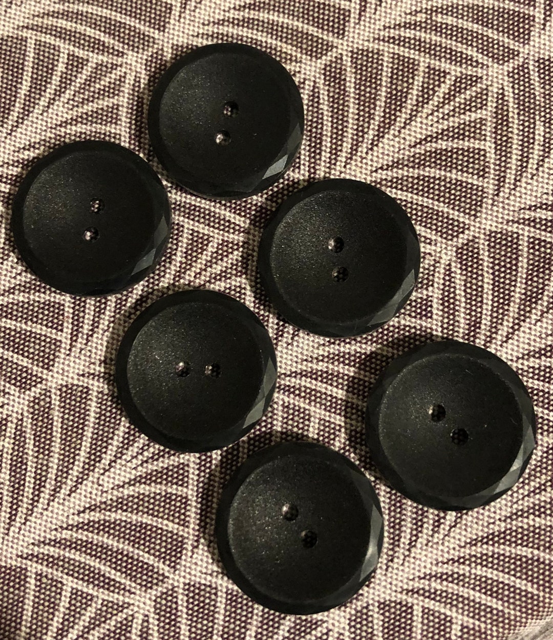 6 X Vintage Black Concave Buttons. 20mm - Etsy