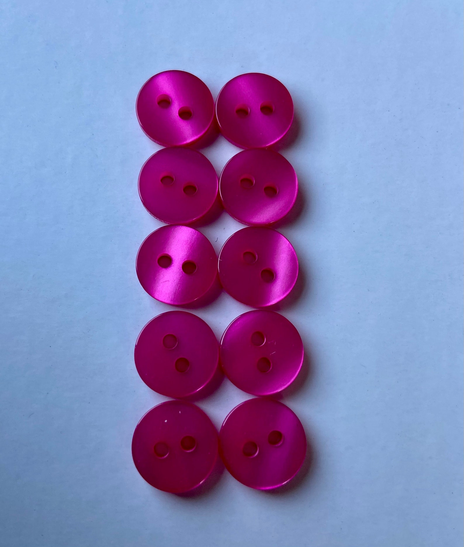 10 X Bright Pink Buttons. 11mm. - Etsy