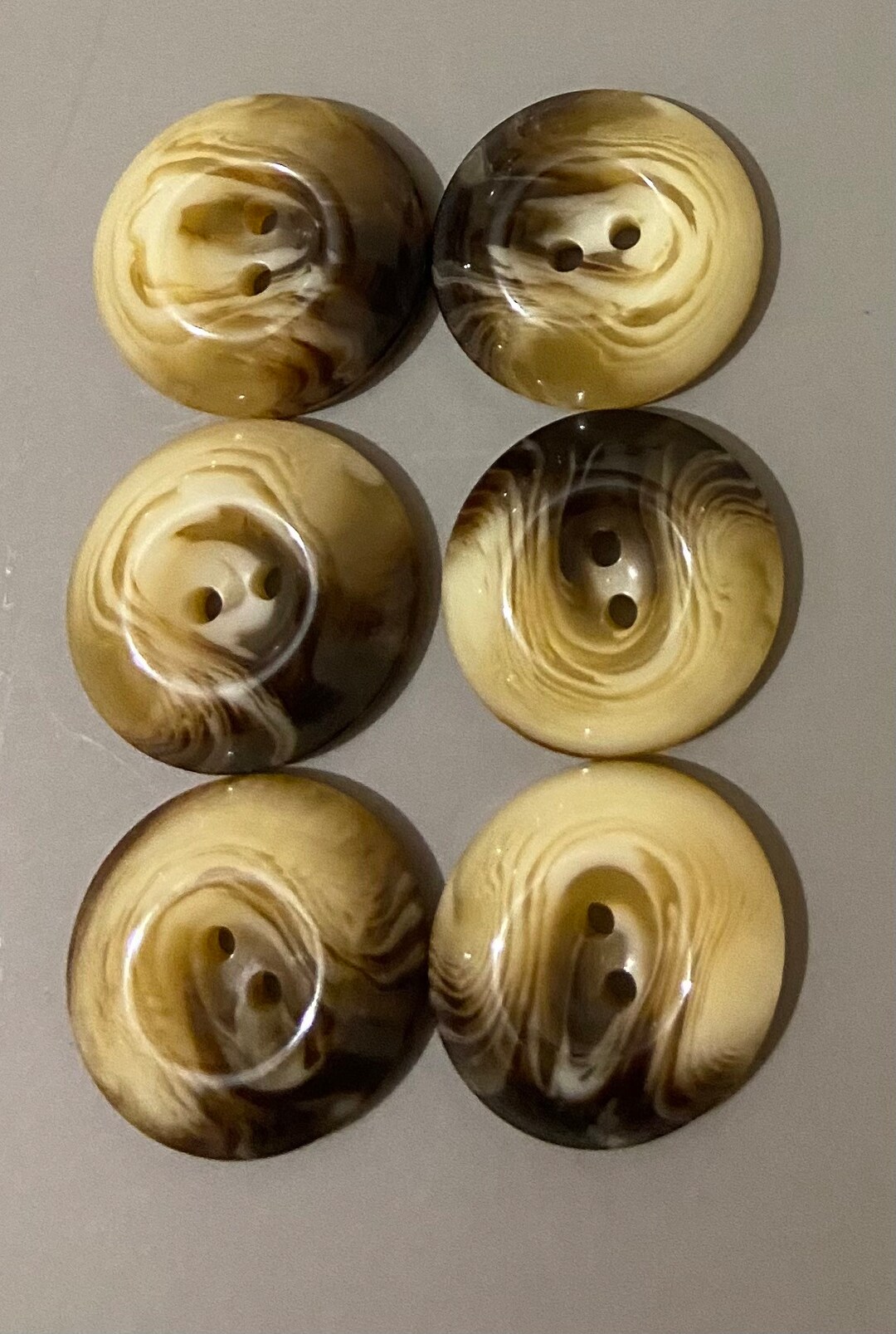 6 X New Cream & Brown Tortoiseshell Chunky Buttons. 23mm. - Etsy Australia