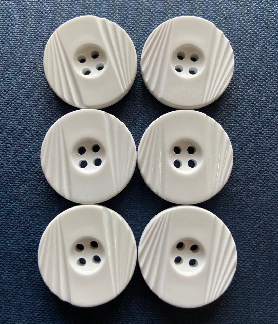6 X Vintage Style Art Deco White Buttons. 25mm. - Etsy