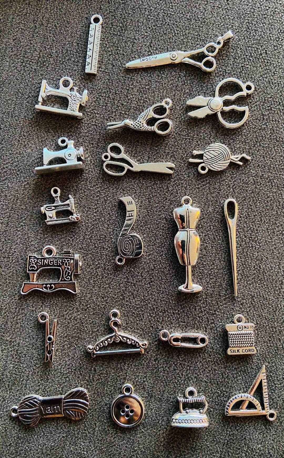 4 X Random Mix of Metal Sewing/haberdashery Charms. - Etsy