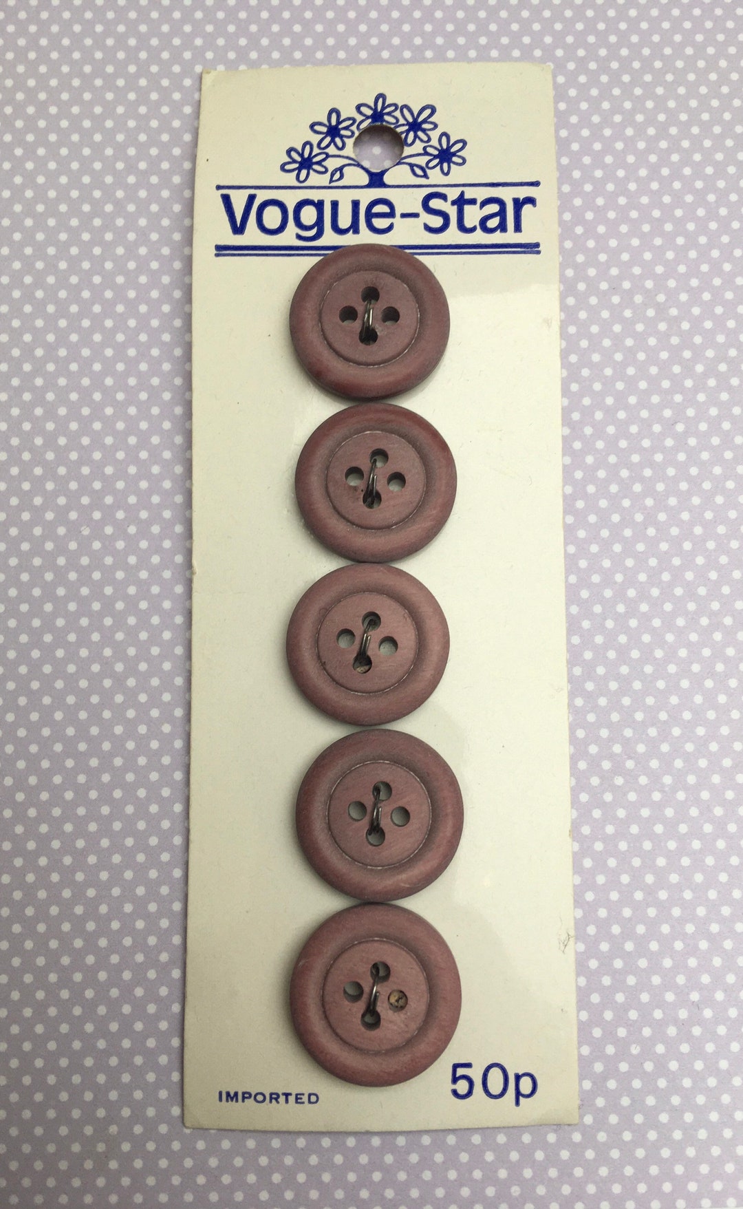 Vintage Vogue Star Pale Burgundy Buttons. 19mm. - Etsy