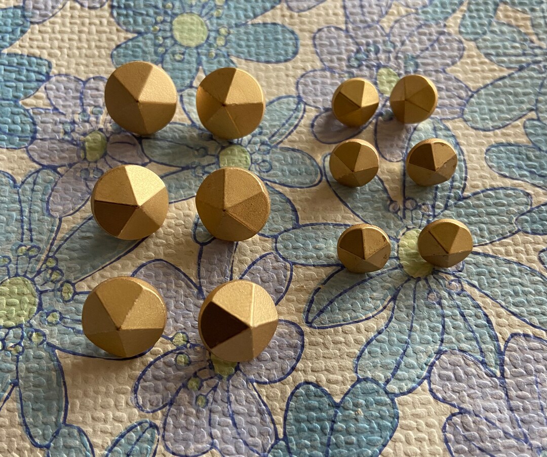 6 X New Plastic Gold Toned Solid Buttons. 11mm & 8mm. - Etsy