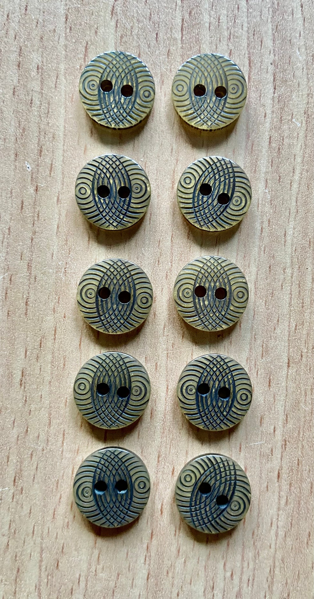 10 X New Vintage Copper Coloured Etched Buttons. 13mm. - Etsy