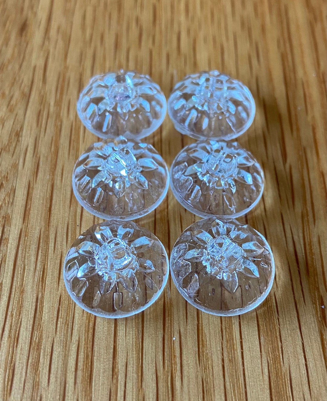 Vintage Clear Glass Domed Buttons. 18mm. - Etsy