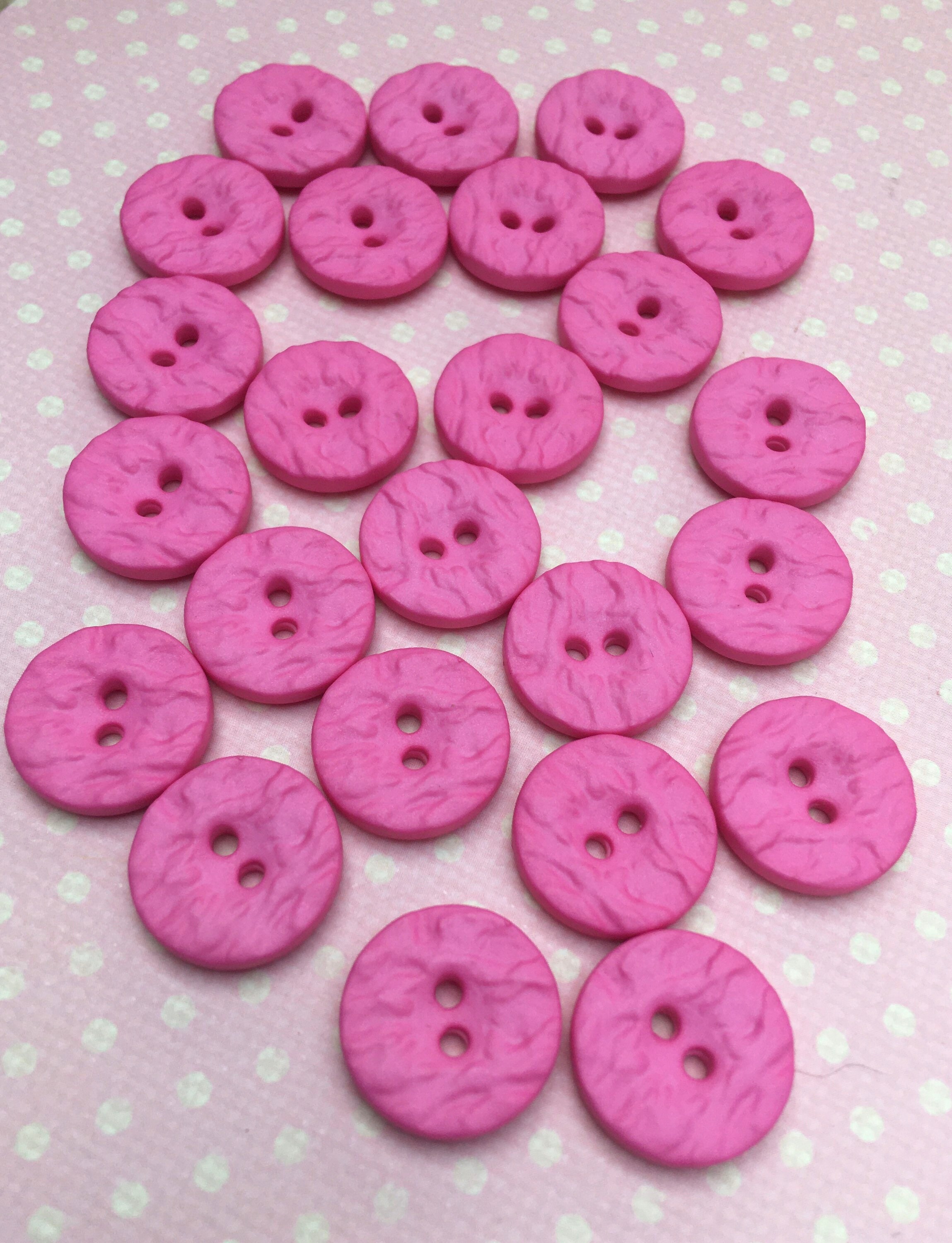 Set of six new vintage pink buttons. 18mm. | Etsy