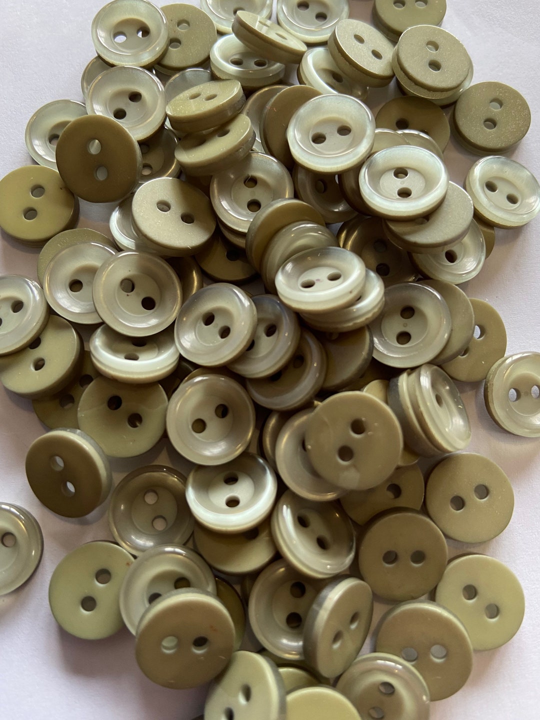 6 X New Light Khaki Buttons. 11mm. - Etsy